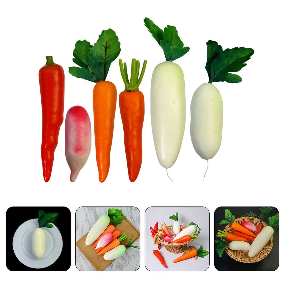6 PCS Fake Realistic Potato Model Veggies Artificial Vegetable Carrot ...