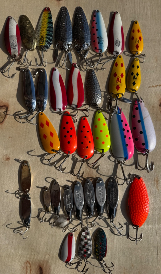 Lot of 34 Lures 10 Vintage Daredevil + Kastmaster Fishing Spoon ...