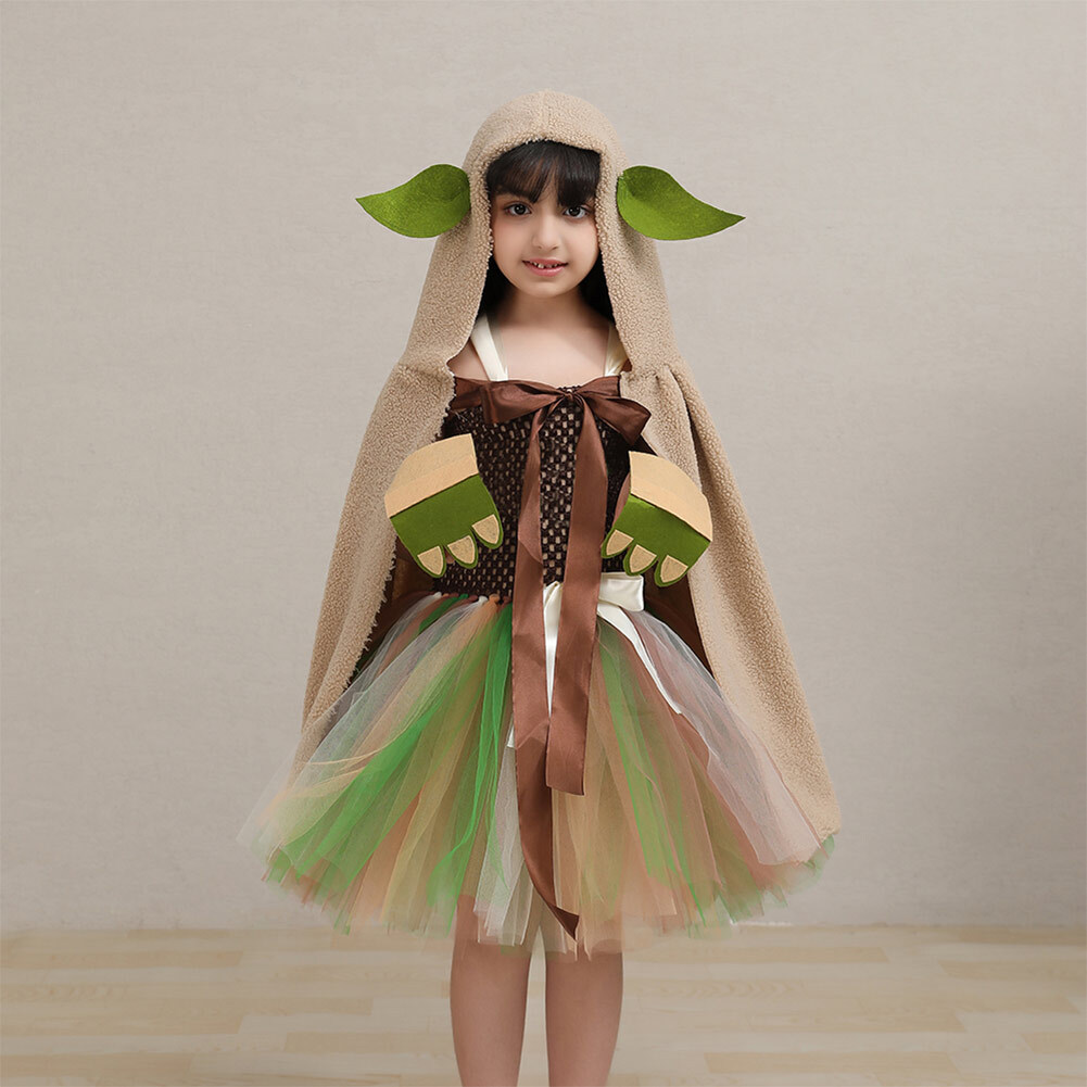 Yoda Cosplay Costume Outfit Halloween Carnival Suit skirt,Dress cape ...