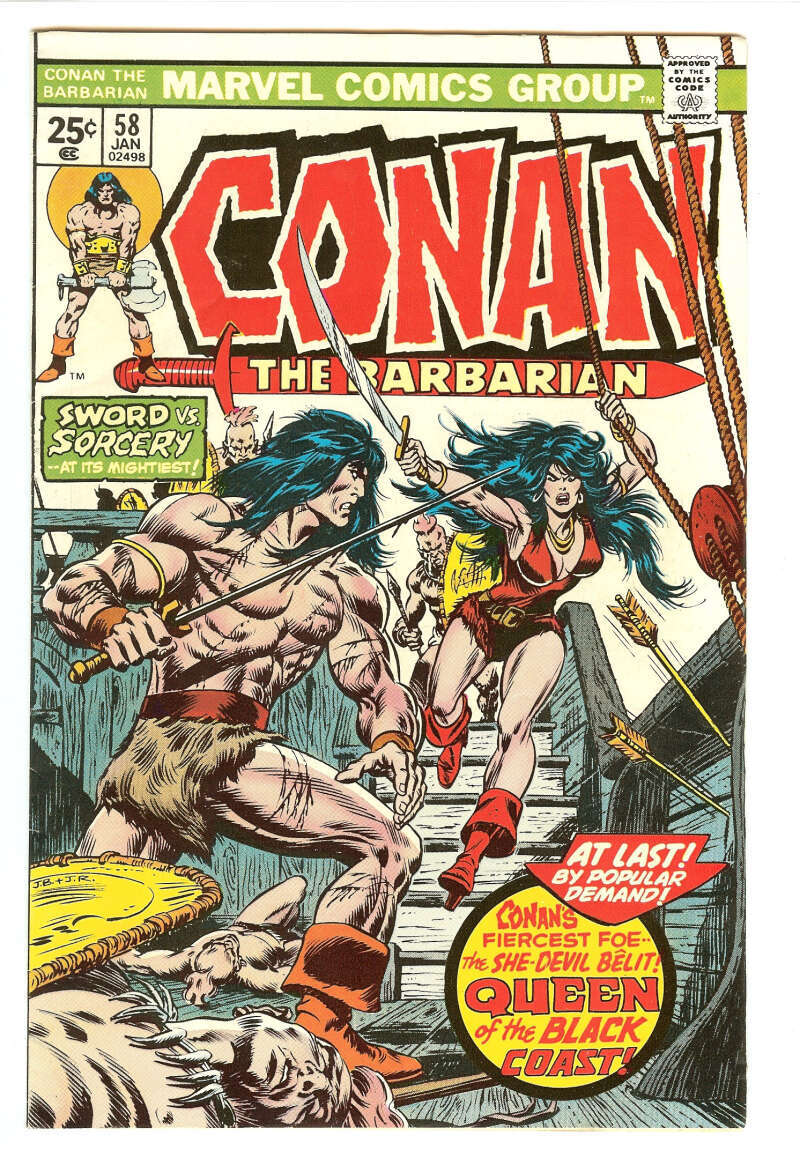 CONAN THE BARBARIAN #58 6.0 // 1ST FULL APPEARANCE OF BELIT MARVEL ...