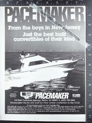 1988 ADVERTISEMENT for Pacemaker Convertible 31 33 36 boat motor yacht ...