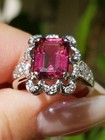 Beautiful Pink Tourmaline Diamond Frame 18k gold ring | eBay