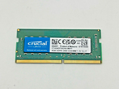 Crucial Laptop Ram Memory 8GB 16G DDR4-2400 1.2V CL17 Brand New 4GB ...