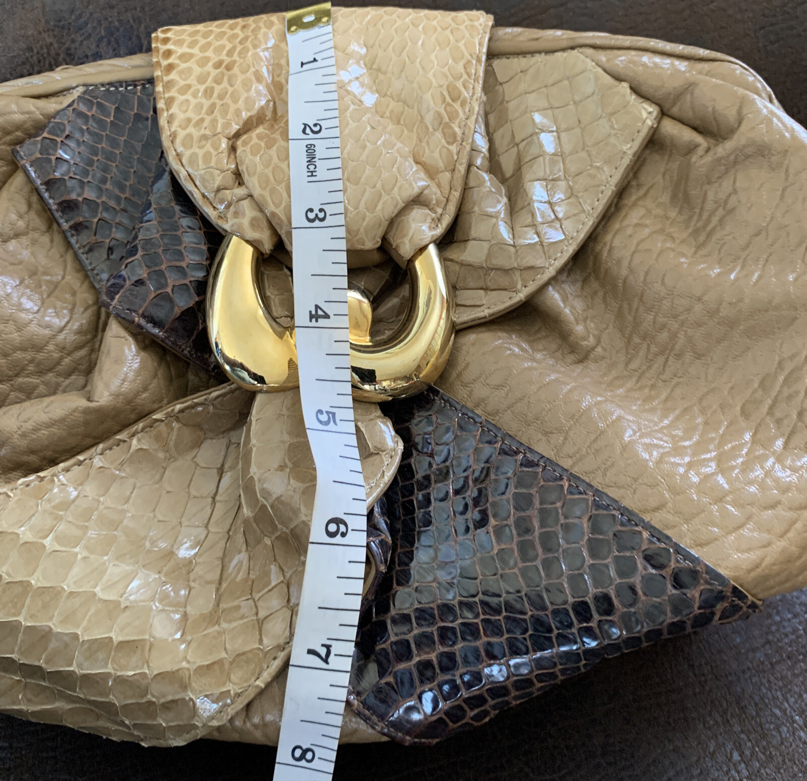 Sharif Vintage Exotic Snake Skin Embossed Leather Han… - Gem