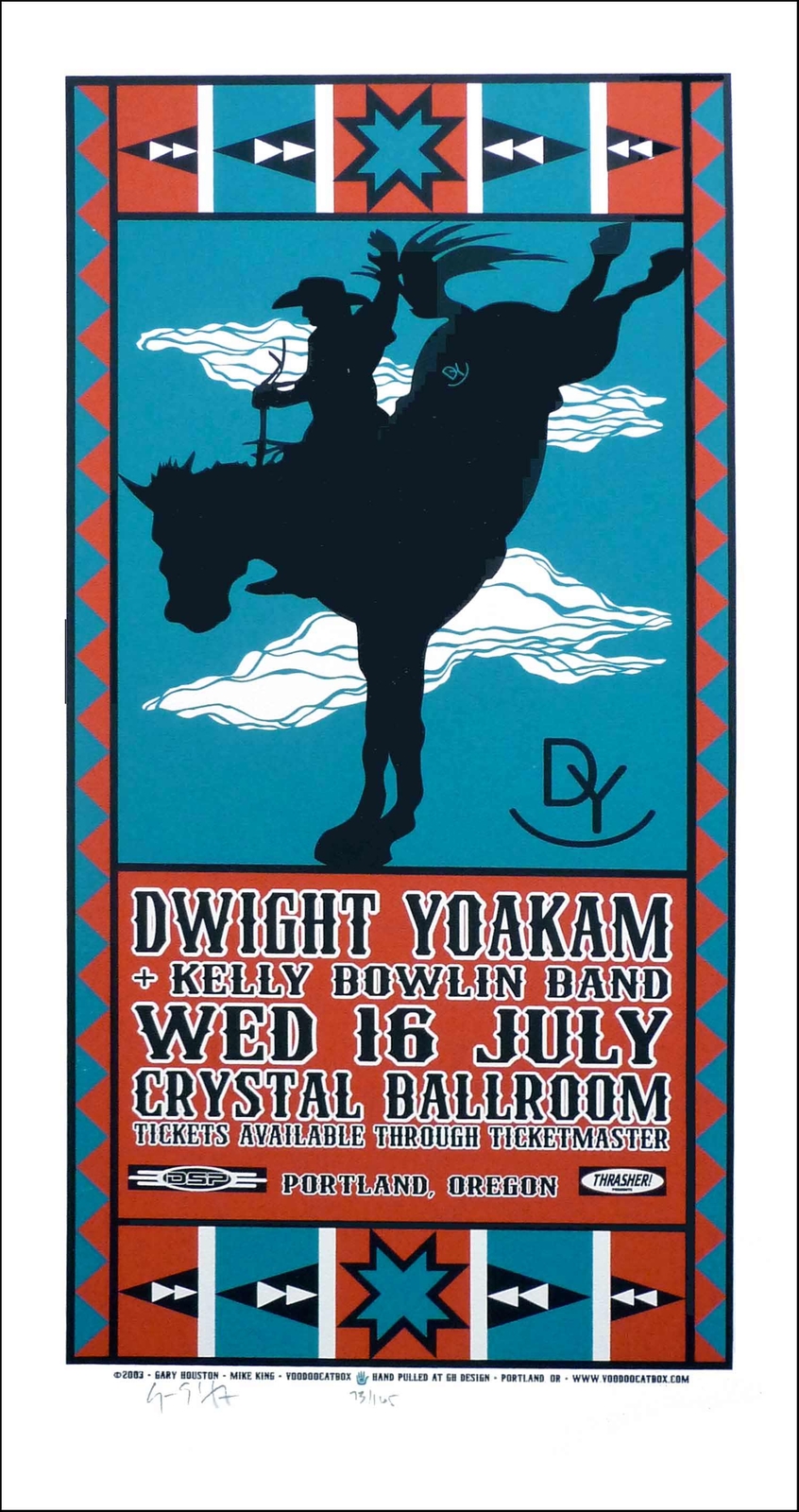 Dwight Yoakam Poster Kelly Bowlin Original S/N 165 Hand Signed Gary ...