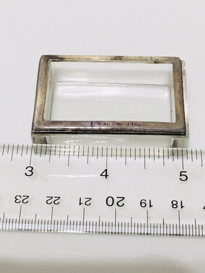 ANTIQUE STERLING SILVER FOSTER & BAILEY F&B FLORAL DECOR GLASS PILL ...