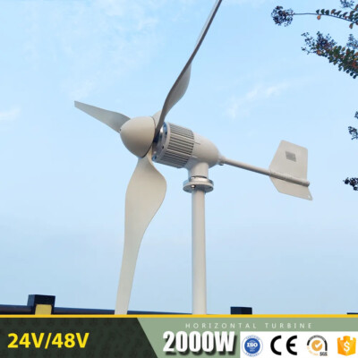 2000W Horizontal Wind Turbine Wind Generator Windmill 24V 48V with ...