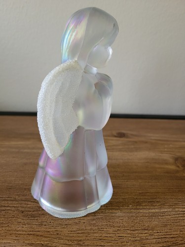 Vintage FENTON Art Glass Iridescent Opalescent Praying Angel Figurine ...