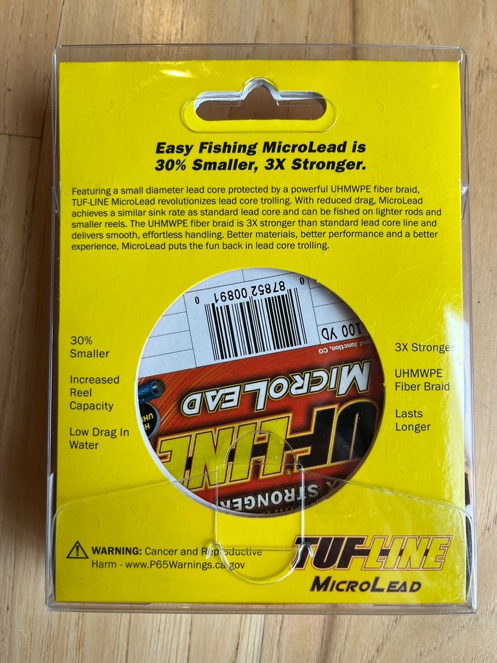 Tuf-Line ML15100 MicroLead Lead Core Spectra Braid Trolling Line 15lb ...