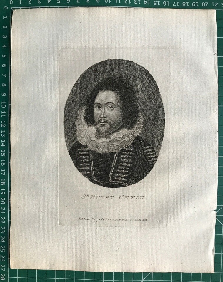 1779 Antique Print; Portrait of Sir Henry Unton (or Umpton) | eBay