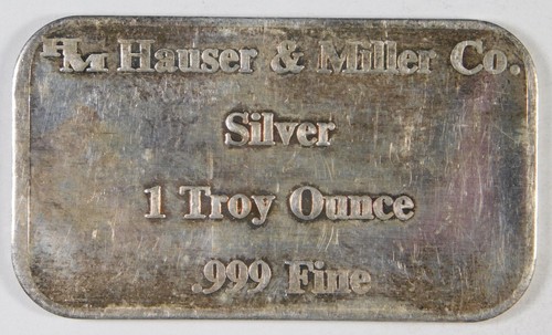 Old Vintage HM Hauser & Miller Co. 1 oz. Silver Bar | eBay