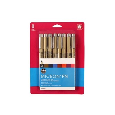Sakura Pigma Micron Pen 8/Pk PN Size 0.45mm Assorted Colors Arts Write ...