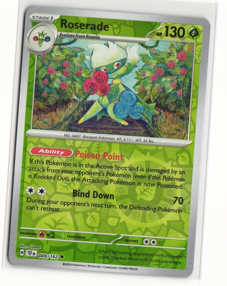 Roserade 009/162 Reverse Holo Pokemon TCG Scarlet & Violet: Temporal ...