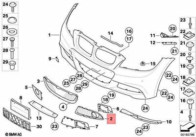 Genuine BMW E90N E91N Front Bumper M Fog Light Grille Right OEM ...