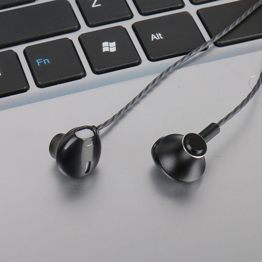 AU Sports Headphone Universal Phone Metal Headphones Ear Style(Black ...