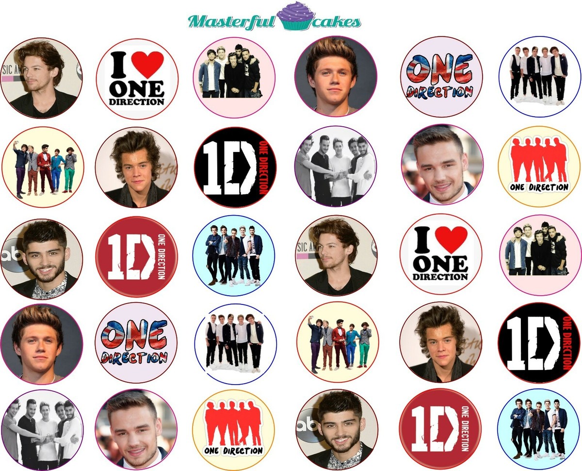 One Direction Cupcake Designs
