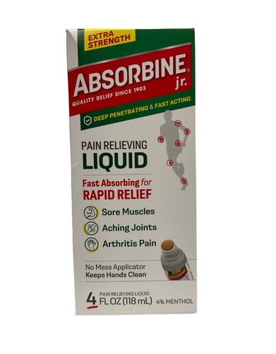 Absorbine Jr. Plus Pain Relieving Liquid - 4 fl oz | eBay
