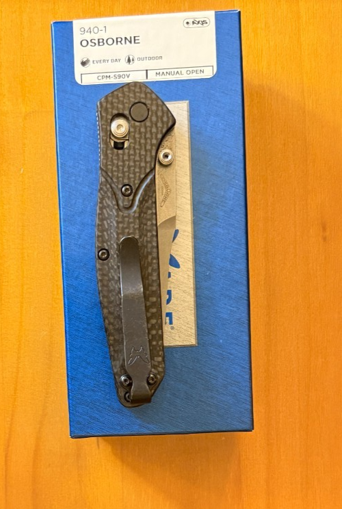 BENCHMADE 940-1 3.5" S90V / CARBON FIBER HANDLE | eBay