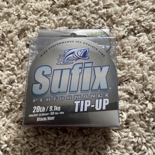 Sufix Performance Black Tip Up Ice Braid Fishing Line 50yd 20lb Test ...