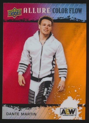 DANTE MARTIN R-10 2022 Upper Deck AEW Allure COLOR FLOW RED/ORANGE RC ...