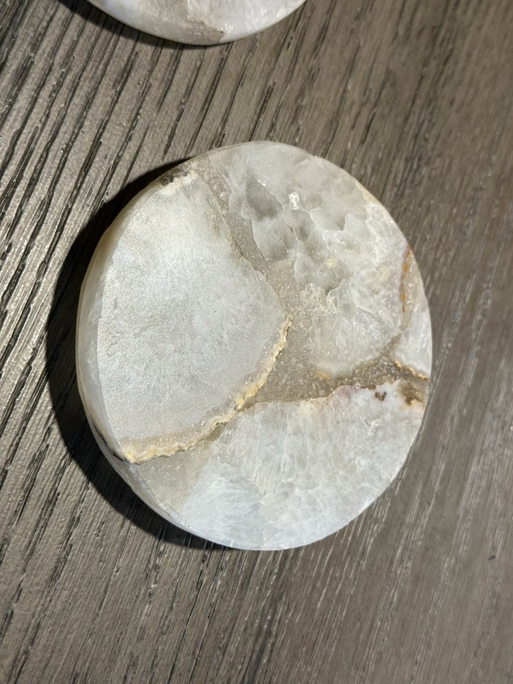 Threshold by Target Set of 4 Round Stone Salt Agate Coasters Off-White ...