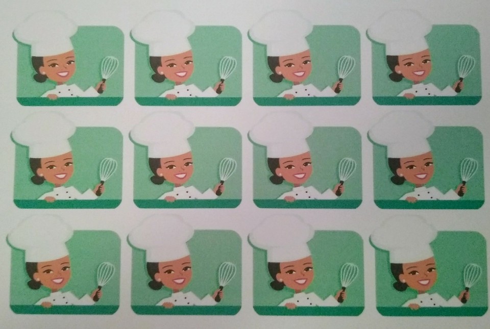 12 African American Female Cook, Chef stickers for planners and ...