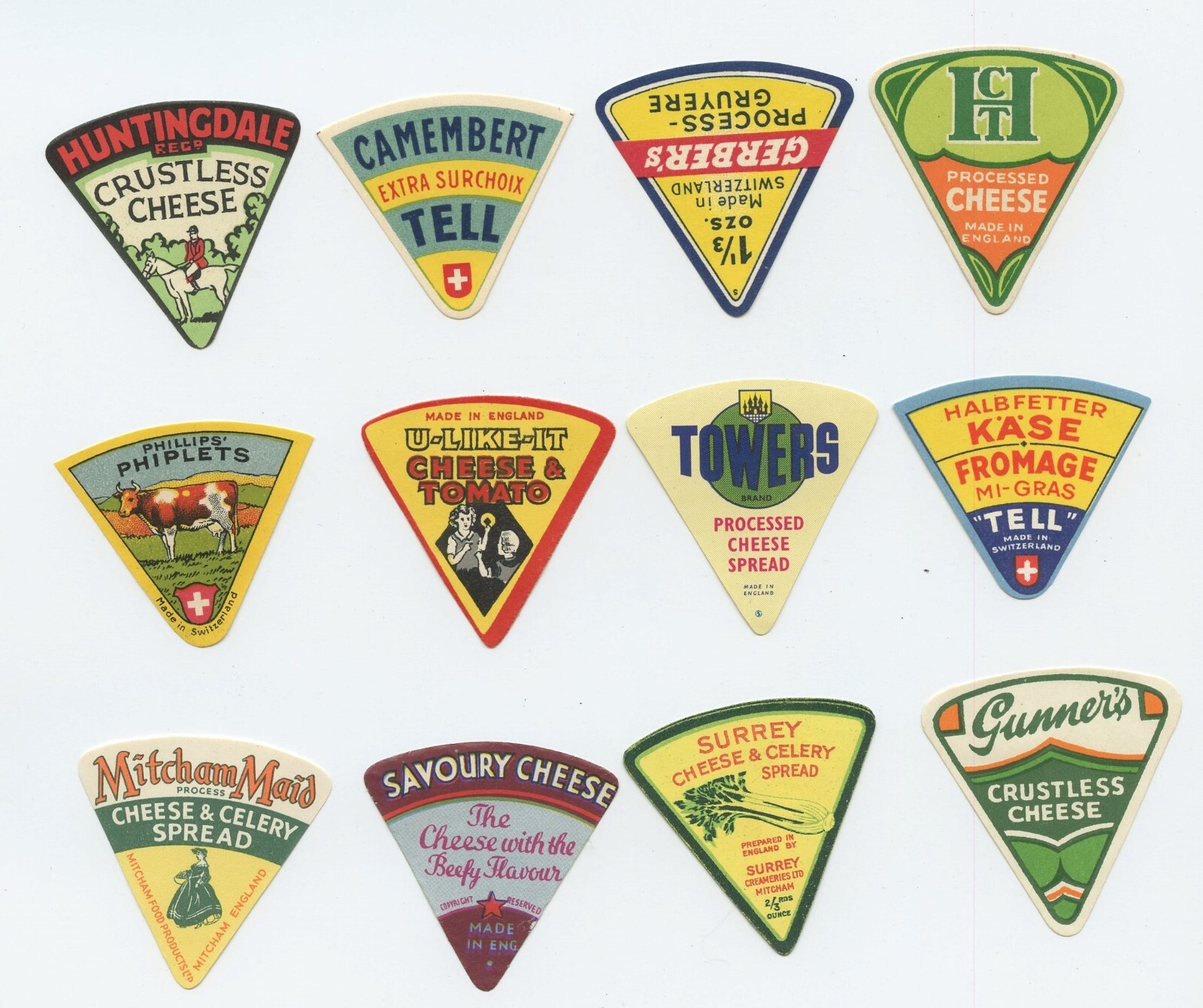 Vtg Cheese Wheel Labels Various Cheeses and Brands S/12 C | eBay