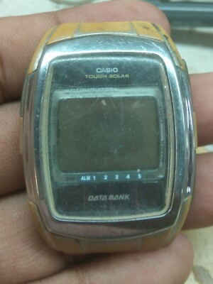 USED CASIO (2568) DB-E30 TOUGH SOLAR DATA BANK DIGITAL WATCH FOR PARTS ...
