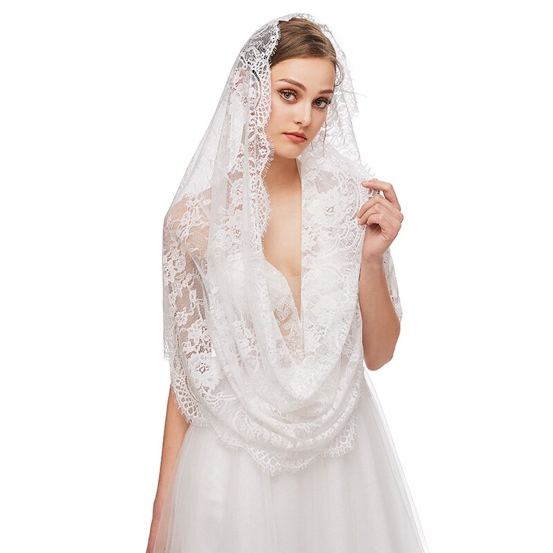 Church Veil Mantilla Scarf Latin Mass Lace Veils for Confirmation and ...