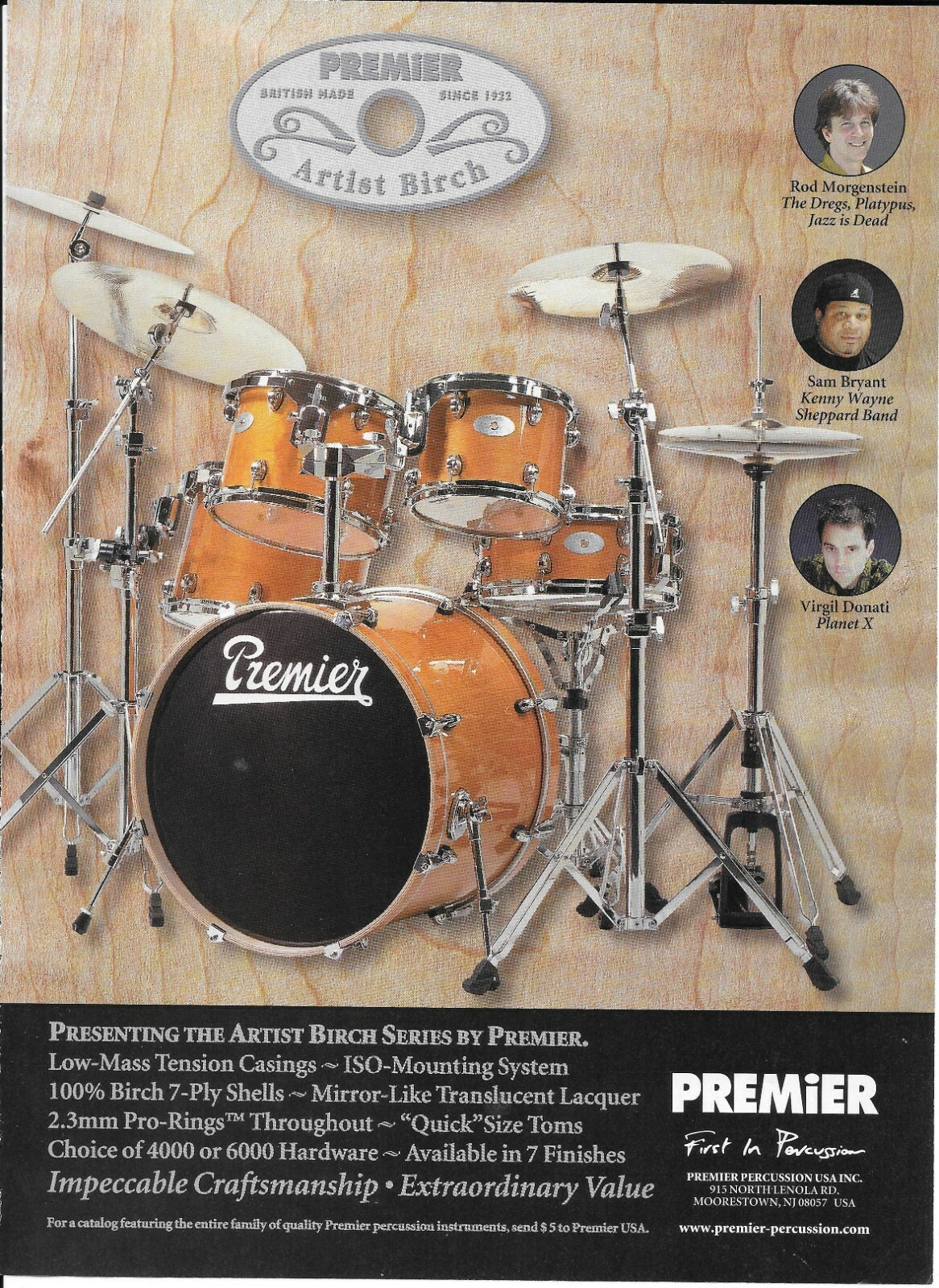 PREMIER DRUMS - Rod Morgenstein / Sam Bryant / Virgil Donati - 2000 ...