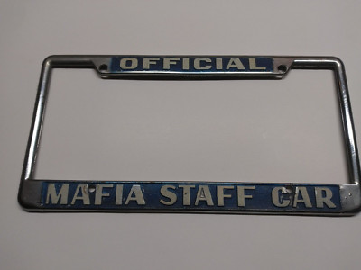 vintage Official Mafia staff car Licence plate frame, rare. | eBay
