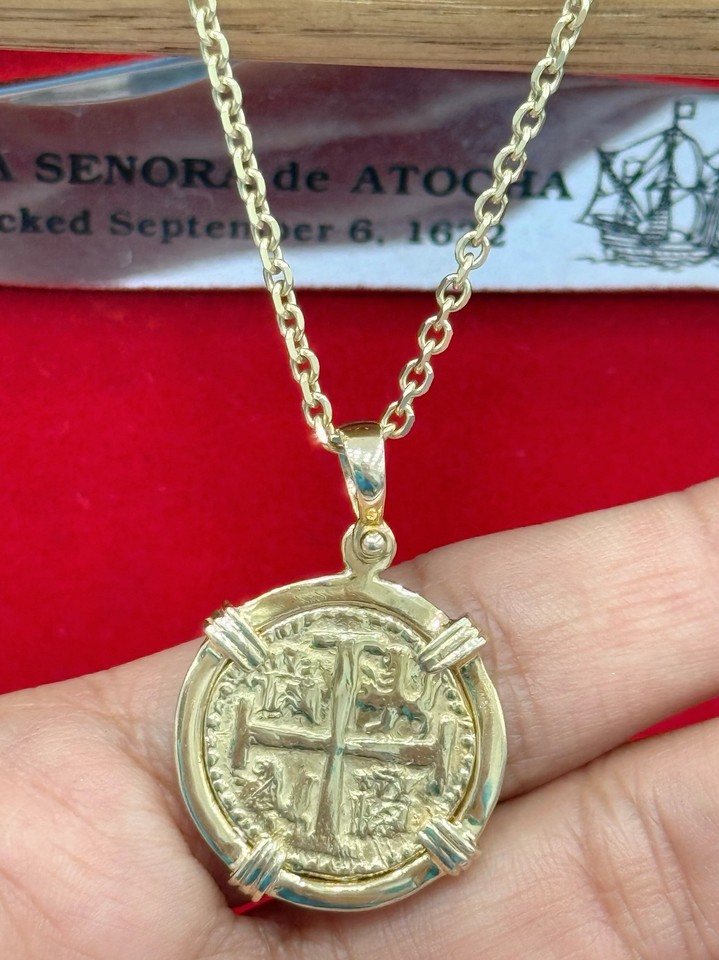 14k solid real gold shipwreck treasure gold coin pendant | eBay
