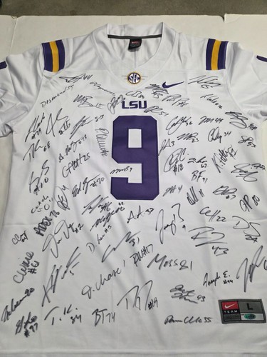 2019 LSU TIGERS NATIONAL CHAMPS TEAM SIGNED JERSEY JOE BURROW JA'MARR ...