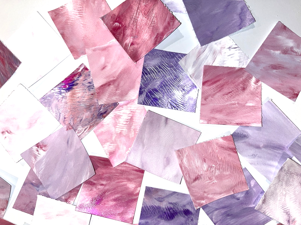 50 Pink and Purple Collage Papers 2x2 Inches Use In Art Journals & Junk ...