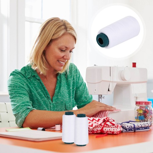 White Thread for Sewing Machine Embroidery Bobbin Polyester Machines ...