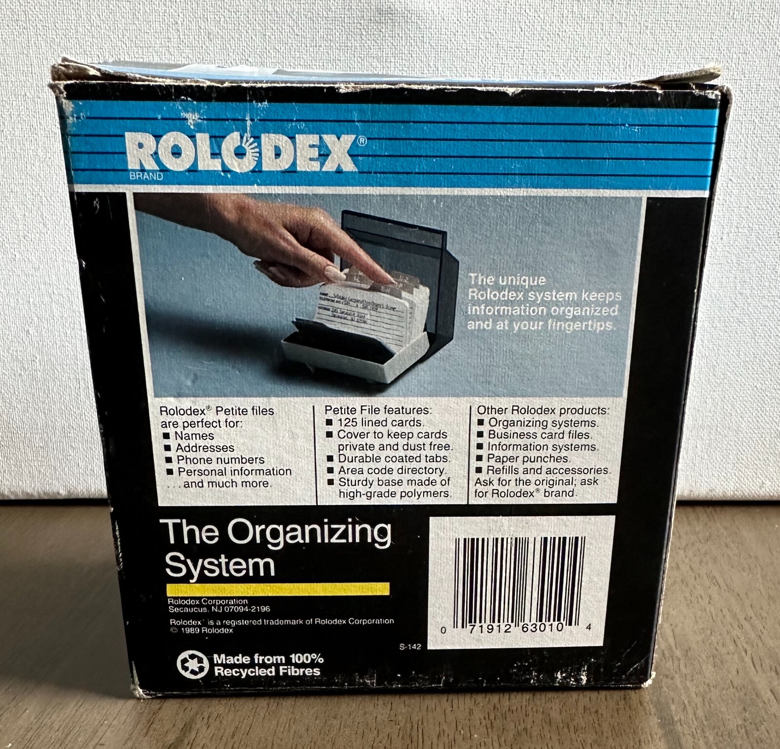 Vintage Rolodex S-300C Petite Covered Address Telephone File - Black ...