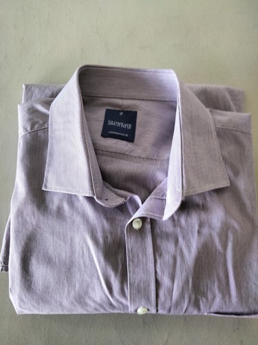 GLOWEAVE Men's Button Shirt 46 Pink Pinstripe Long Sleeve Collared ...