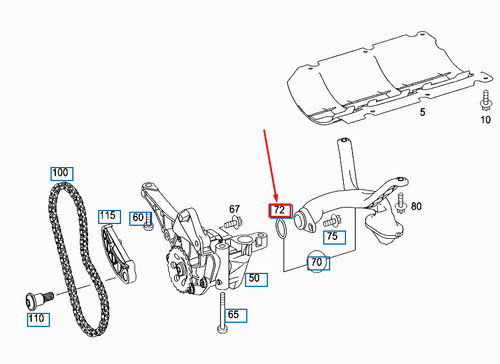 Mercedes-Benz Ml W164 Oil Inlet Pipe Sealing Ring A0149973148 Genuine ...