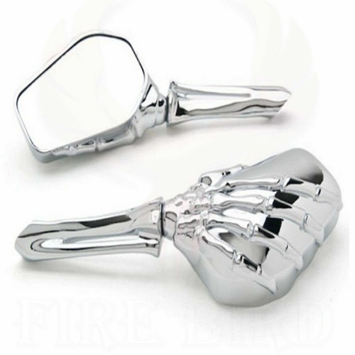 Aluminum Motorcycle 3D Skull Claw Skeleton Rear View Mirrors Chopper ...