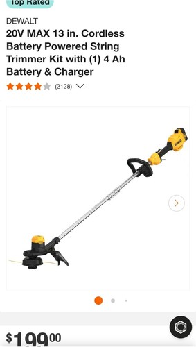 DEWALT DCST925M1 20V MAX Lithium-Ion 13" Cordless String Trimmer Kit (4 ...