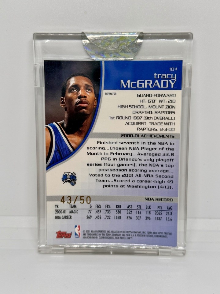 TRACY MCGRADY 2001-02 Topps Pristine Gold Refractor Refractor /50 ...