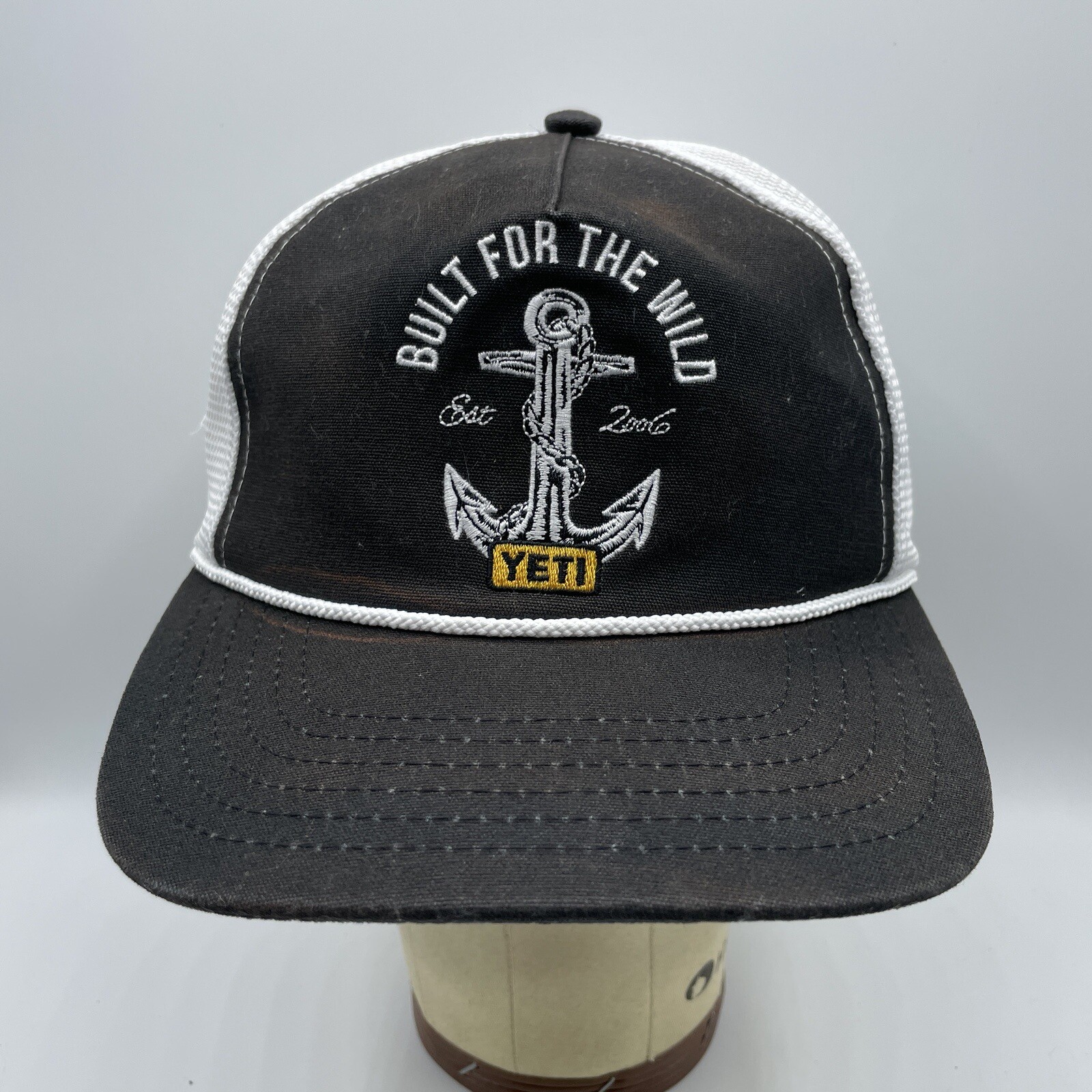 YETI Built For The Wild Hat Adult Snapback Black White Mesh Baseball ...