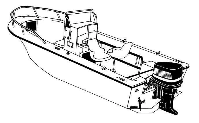Center Console Fishing Boat Drawing