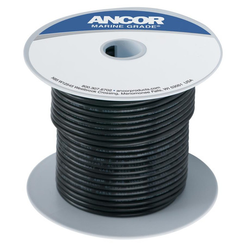 Ancor 111010 Marine Grade Battery Cable Tinned Copper Wire Black 8AWG ...