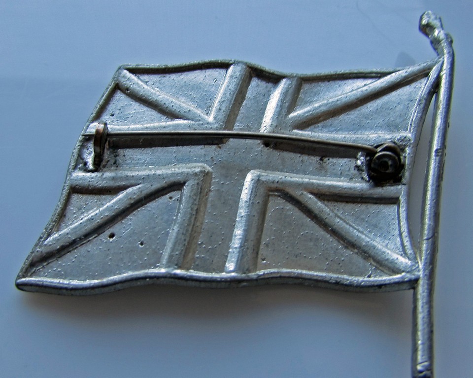 Vintage British Union Jack Flag Brooch Blue Red Enamel Rhinestones ...