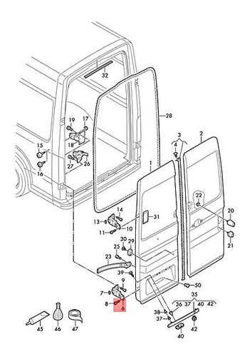 VW CRAFTER E-CRAFTER SCB SCC SXB SYB SYC SYD SYI DOOR HINGE 7C0827152 ...