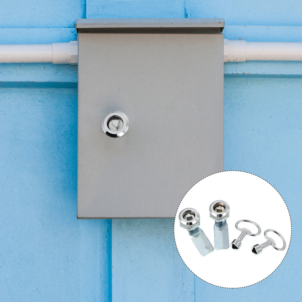 2 Sets Utility Service Key Distribution Box Triangular Lock Triangle ...