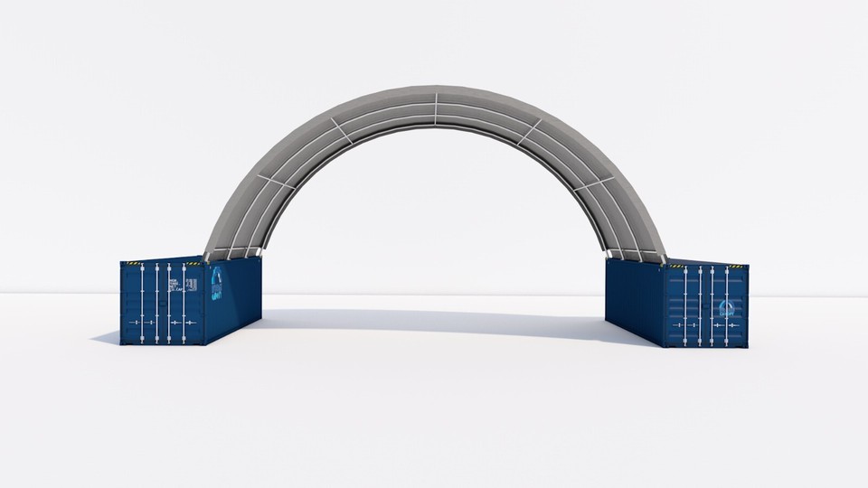 40W-20L-15H (ft) Shed Hoop Barns Shelter Shipping Container Roof ...