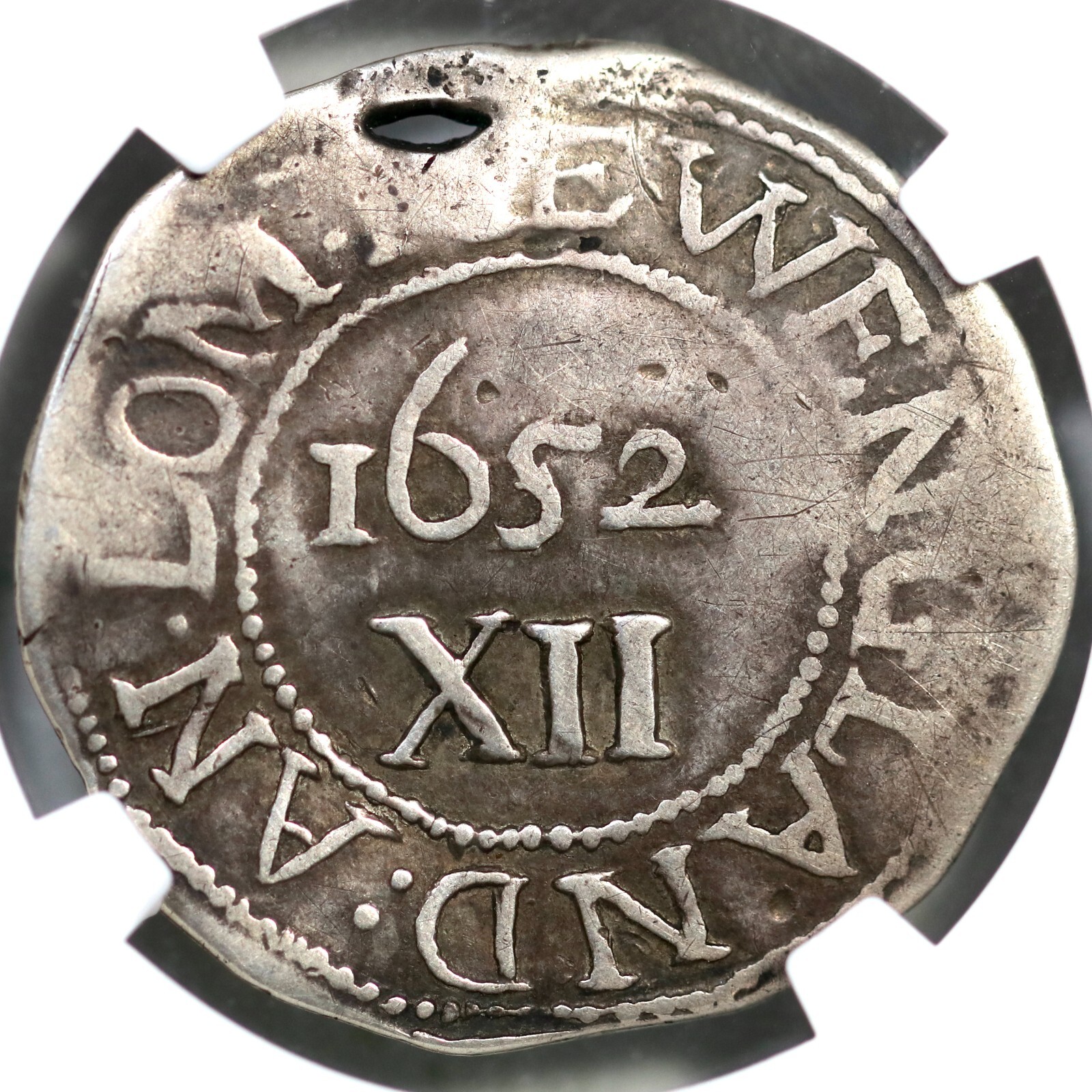 1652 N-1 R-3 NGC VF Details Massachusetts Oak Tree Shilling Colonial ...