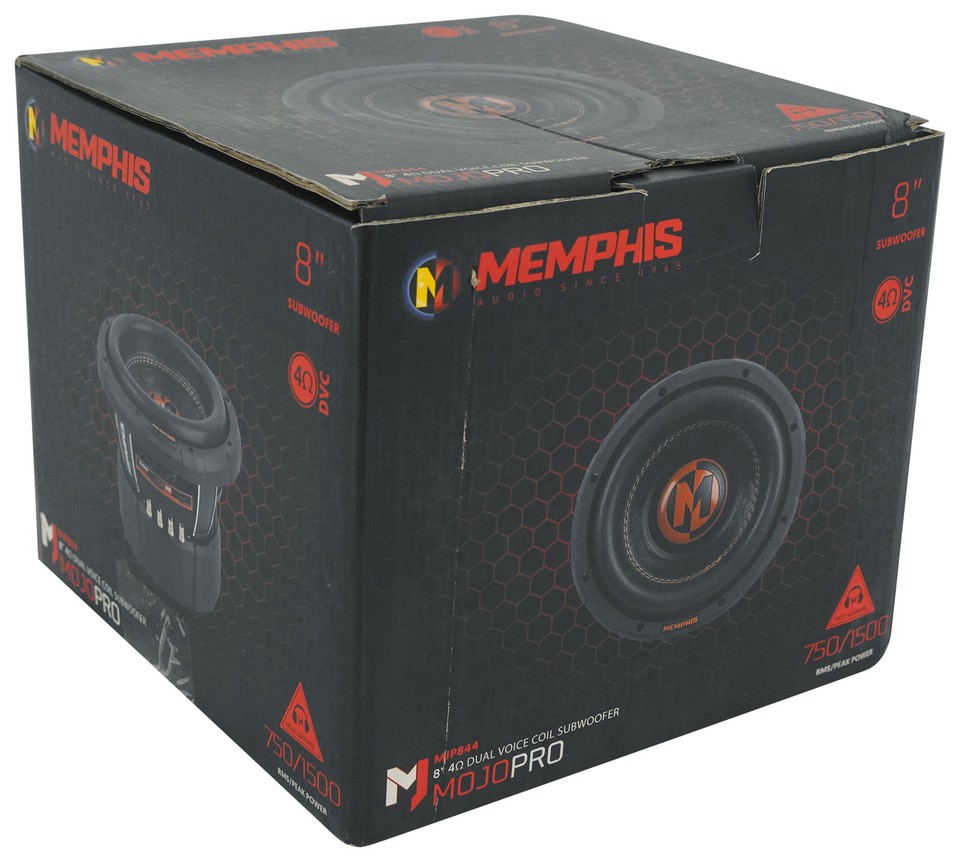 Memphis Audio MOJO Pro MJP844 8" 1500w Competition Car Subwoofer DVC 4 ...